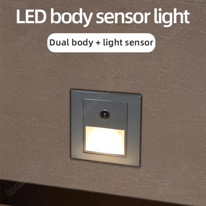 Infrared Motion Sensor Stair Lights Indoor Outdoor Stair Step Wall Lamp ...