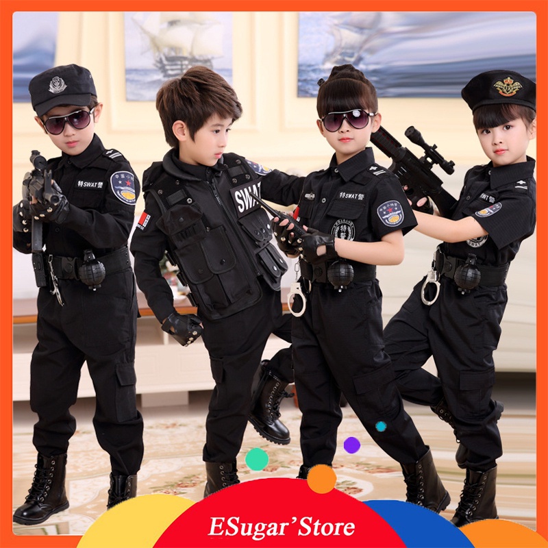 Police costume kids police shirts for boys Police kids uniform career ...