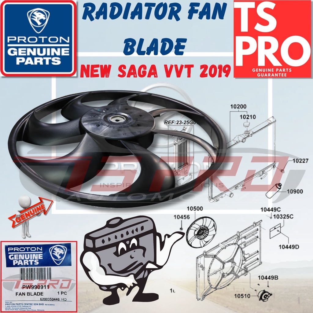 (APM Type)Proton New Saga VVT 2019year~ Genuine Radiator Fan Blade ...