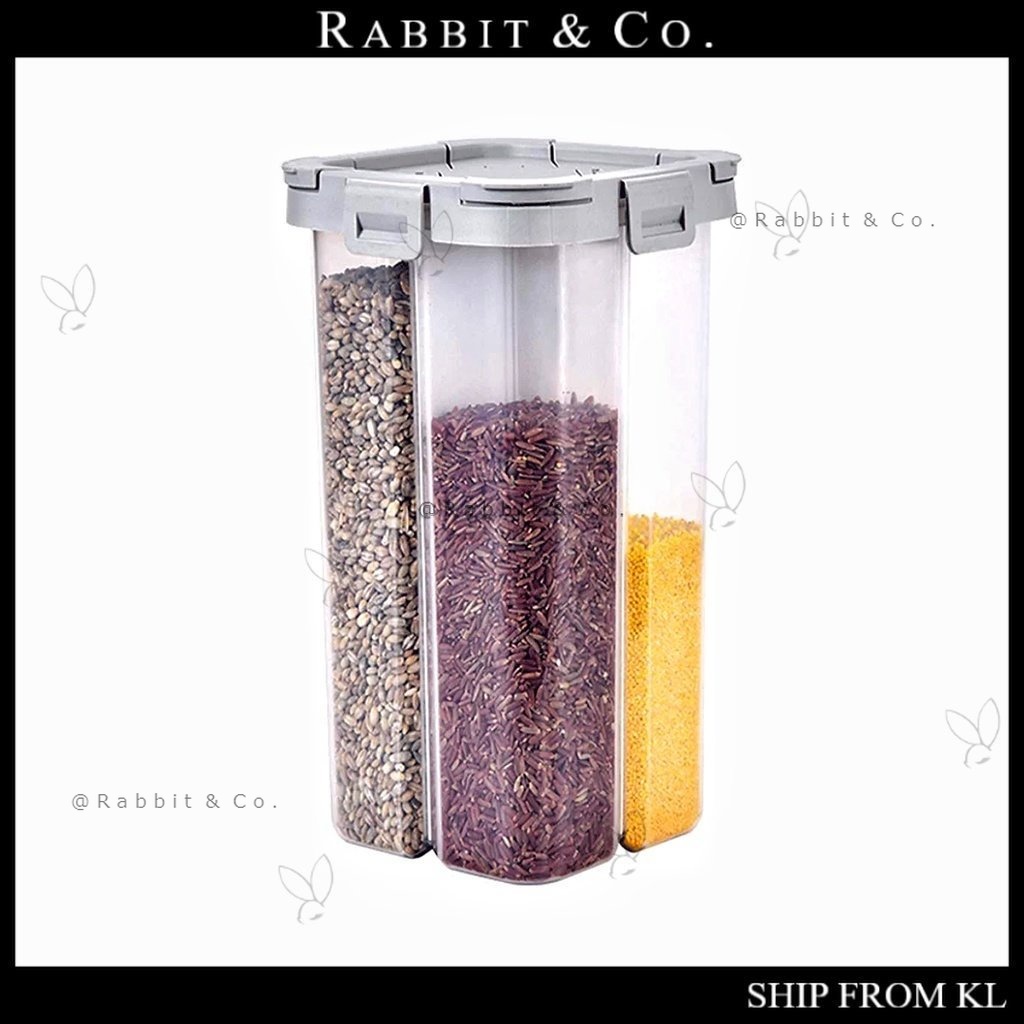R&C 2.9L Four-Compartment Container with Lids Removable Partition ...