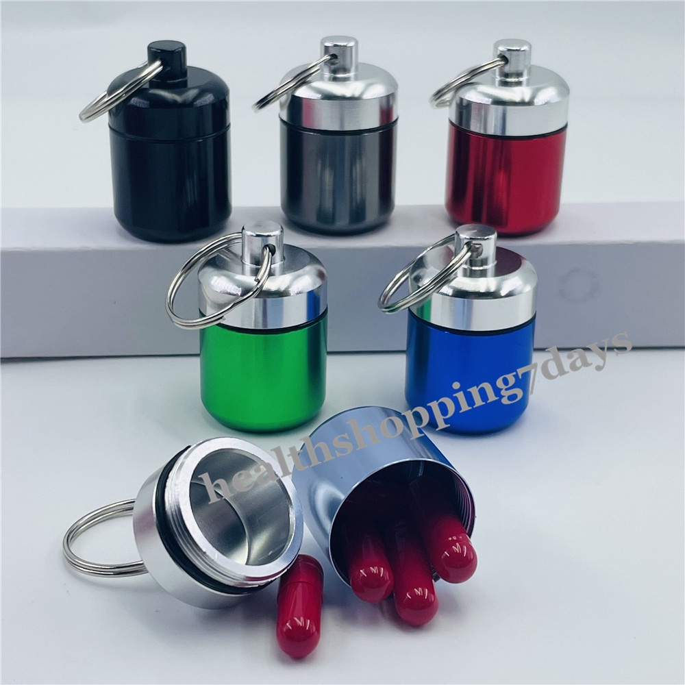Mini Waterproof Aluminum Alloy Pill Box Case Bottle Holder Container ...