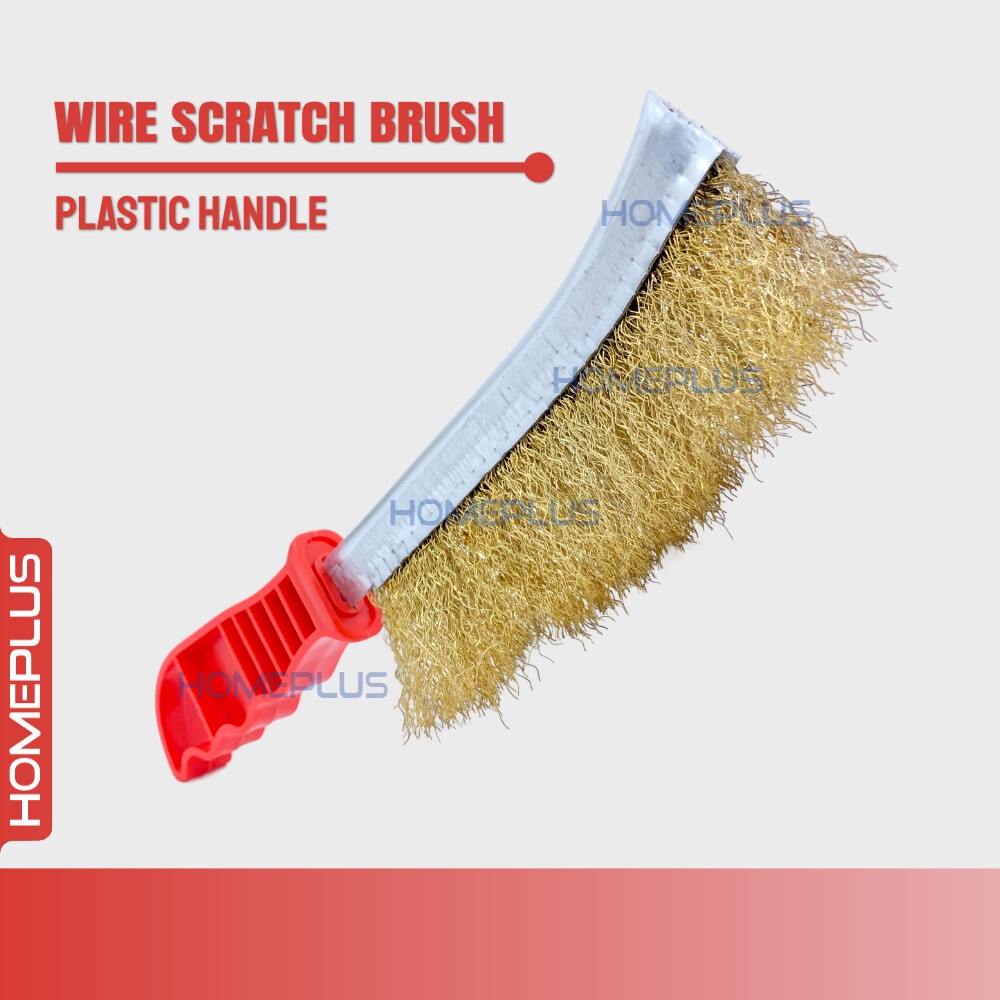 Wire Scratch Brush Plastic Handle Brass Berus Tembaga Pemegang Plastik ...