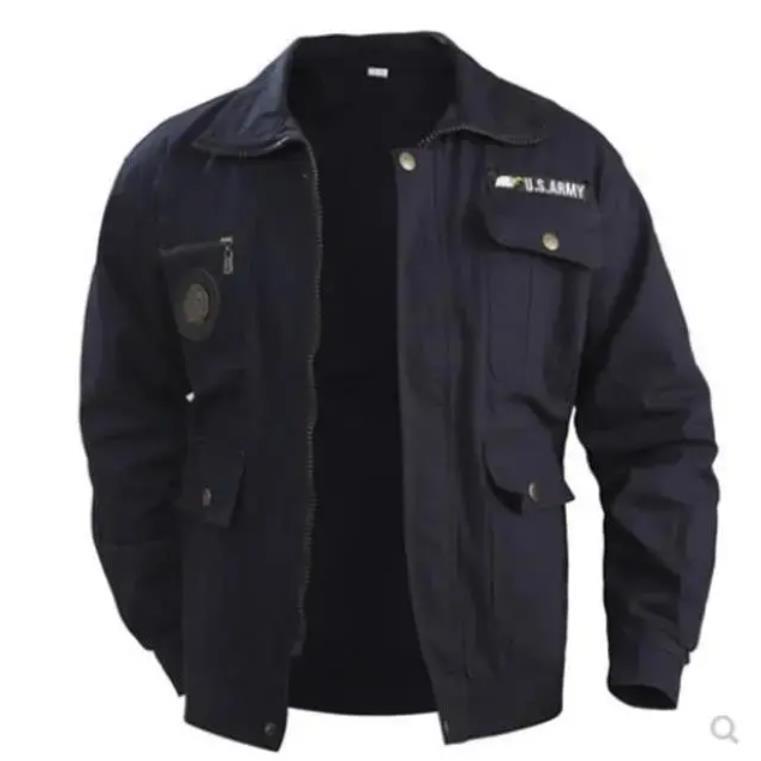 棉线夹克耐脏工作服外套男春秋宽松工装上衣防烫电焊工作服劳保服Cotton Thread Jacket Dirt-Resistant ...