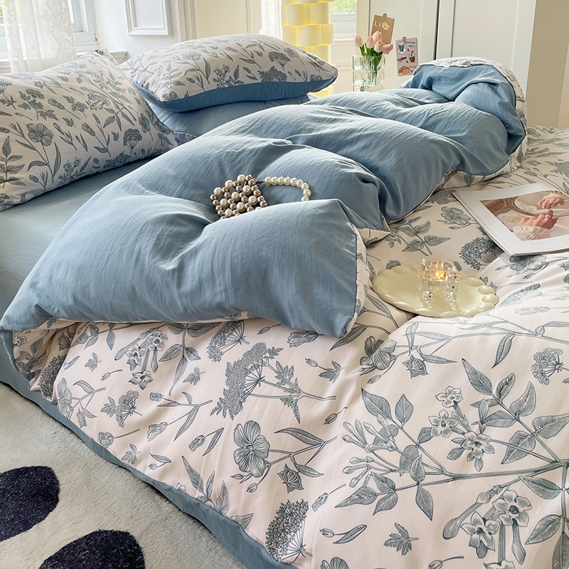 Leave Bedsheet Set Cadar Bedding Comforter Cover Set Queen Fitted Quilt ...