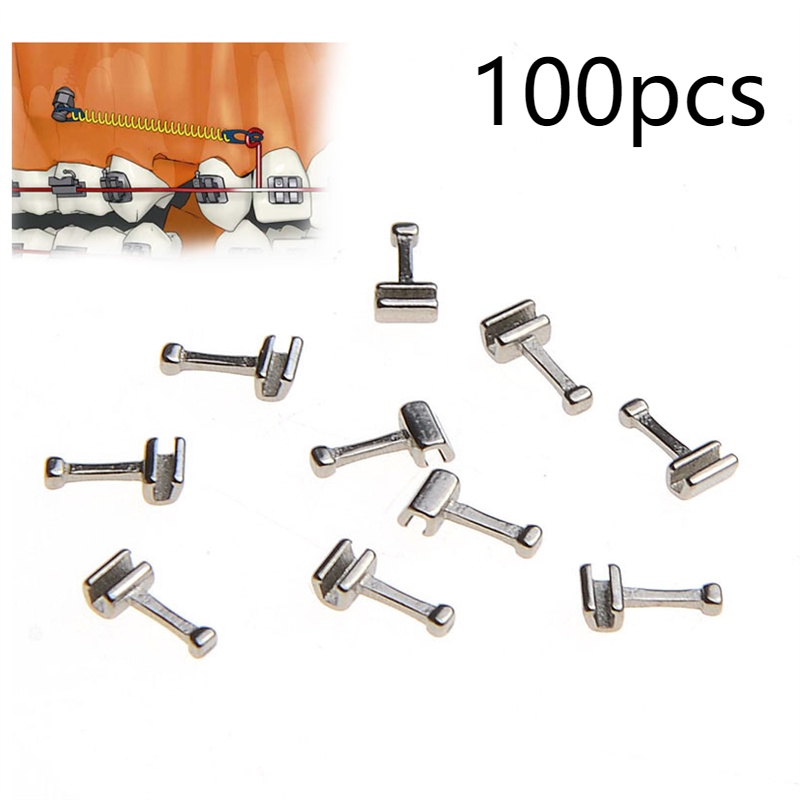 100pcs/10Packs Dental Orthodontic Crimpable Hooks Fixed On Teeth Arch ...