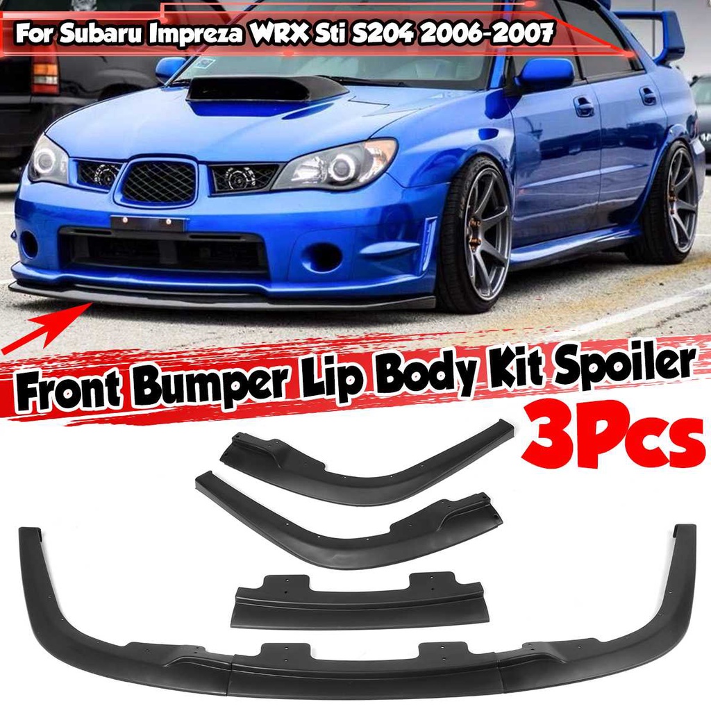 Matte Black 3x Car Front Bumper Splitter Lip Diffuser Body Kit Spoiler ...
