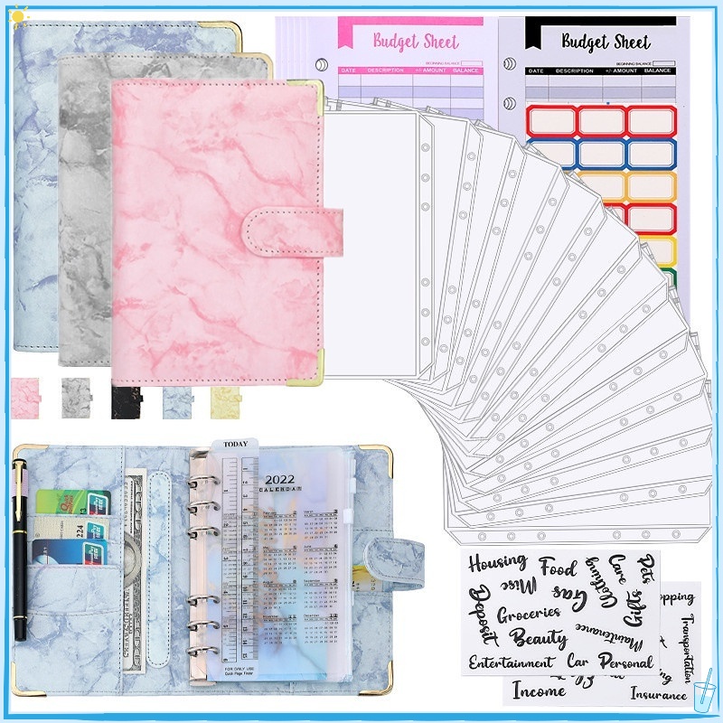 【HOT SALE】ROY-A6 6 Hole Flipchart Leather PU Marble Cover Flipchart ...