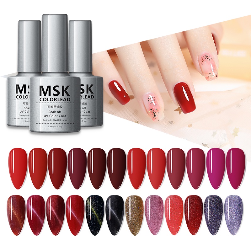 Msk Color Lead 7.3ml High Quality Nail Polish Silver Glass Bottle Polish Gel Used for Nail Lamp ...