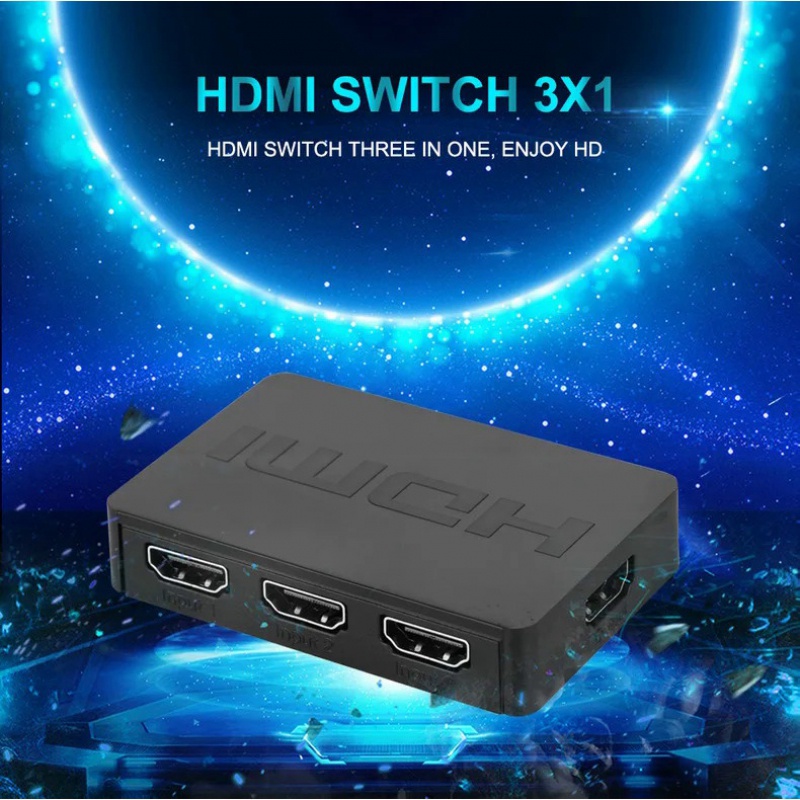 HDMI Switch 3 in 1 Out 1080P HDMI Switch Box Hub 3x1 with Remote For ...