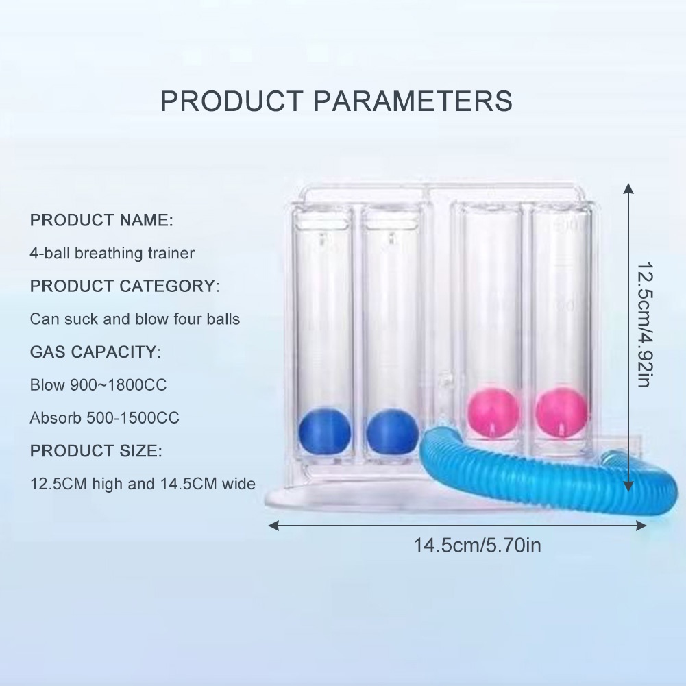 [chichome.my] 4 Balls Lung Function Breathing Spirometer Trainer ...