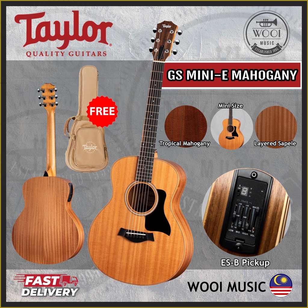 Taylor GS Mini-e Mahogany Solid Top Acoustic Electric Guitar w/Bag ...