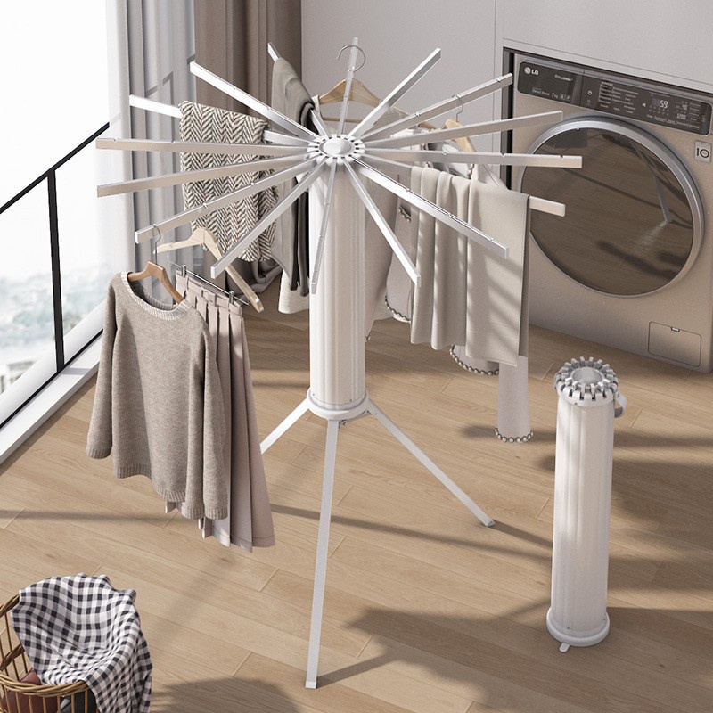Drying rack, laundry drying rack, 360° rotation, installation-free ...