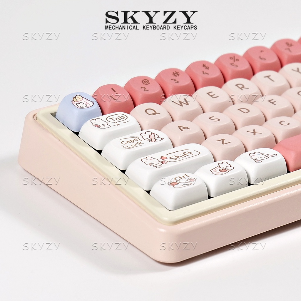 Shopping Bunny Keycaps SOA Profile Cute Rabbit PBT Dye Sub Mechanical ...