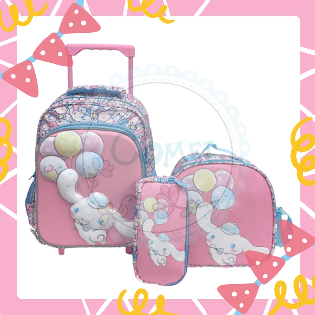 Comel Kids Fix Mini Trolley Backpack School Bag Set Cartoon Kuromi ...