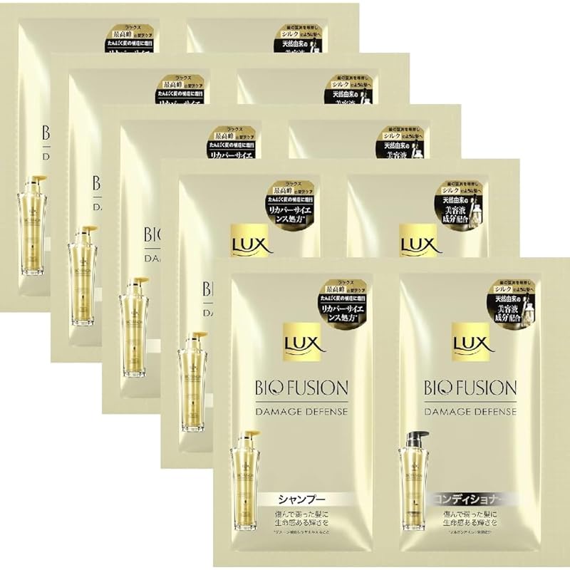 【Direct from Japan】【5-Piece Trial Set】Unilever LUX Biofusion Damage Defense Sachet Shampoo ...