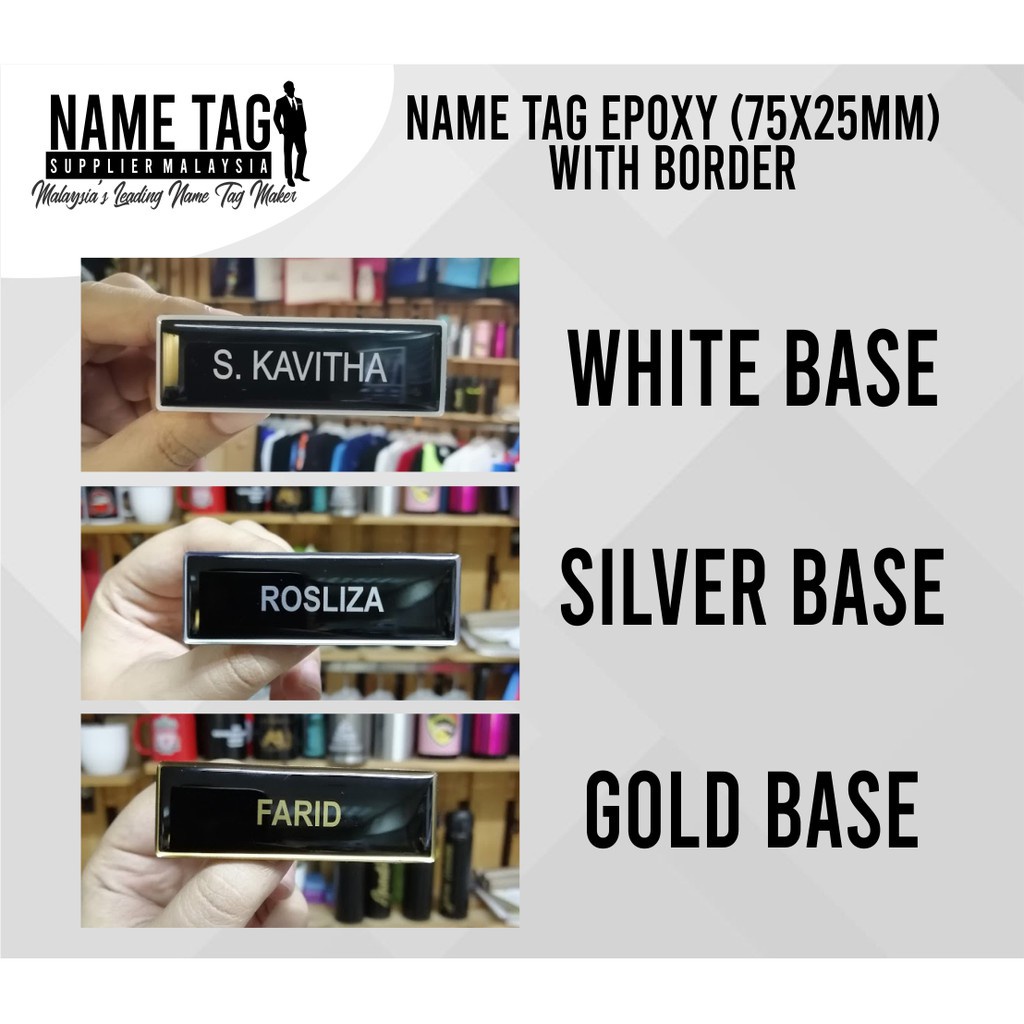 Name Tag Epoxy Metal No Logo (75X25mm) | Shopee Malaysia