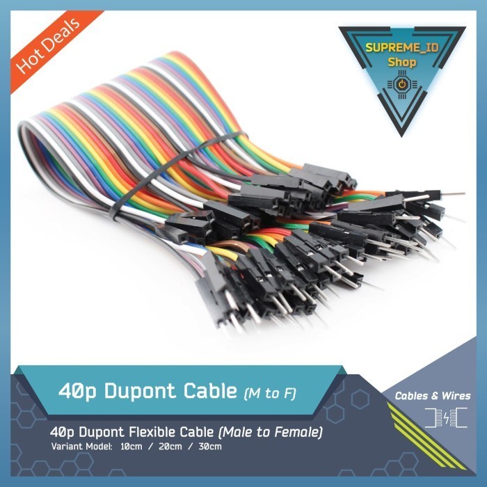 40p Dupont Breadboard Pin Jumper Cable Cable Male to Female | Arduino ...