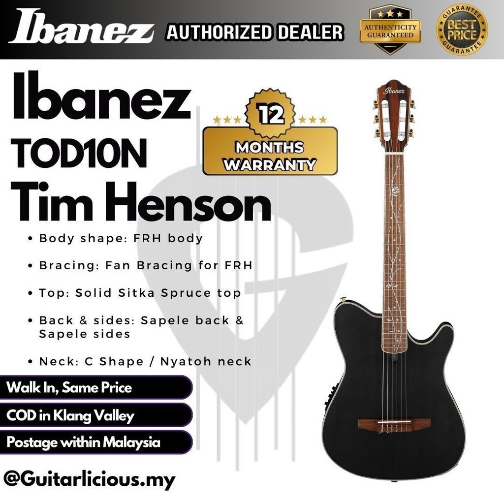 Ibanez TOD10N Tim Henson Signature Nylon Acoustic-Electric Guitar ...