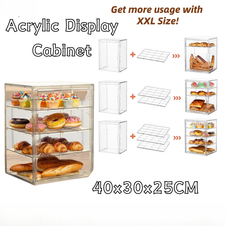 Acrylic Display Cabinet Stackable Storage Organizer DIY Dessert Donuts ...