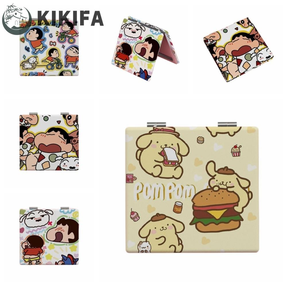 KIKIFA Anime Cartoon Pudding Dog Mirror, Anime Folding Crayon Shin-Chan ...