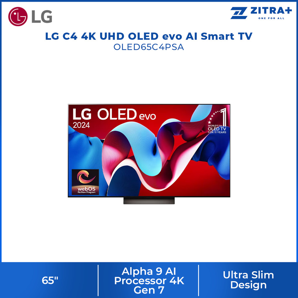 LG 65" C4 4K UHD OLED evo AI Smart TV OLED65C4PSA | Ultra Slim | webOS ...