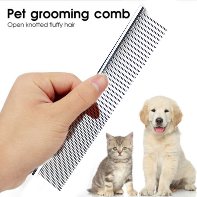 Pet Puppy Dog Cat Metal Double Row Teeth Brush Grooming For Hair Comb ...