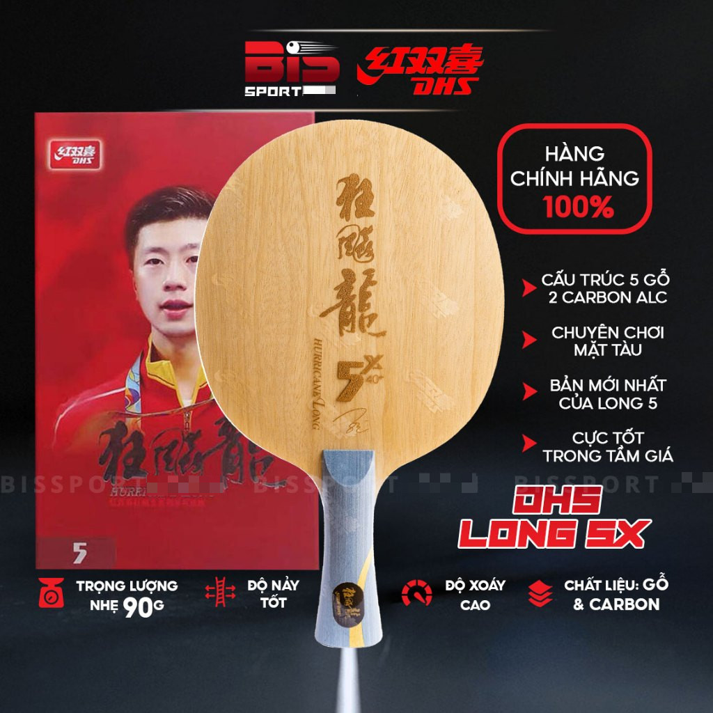 Dhs LONG 5X Table Tennis Racket - Genuine Product - Structure: 5 Layers ...