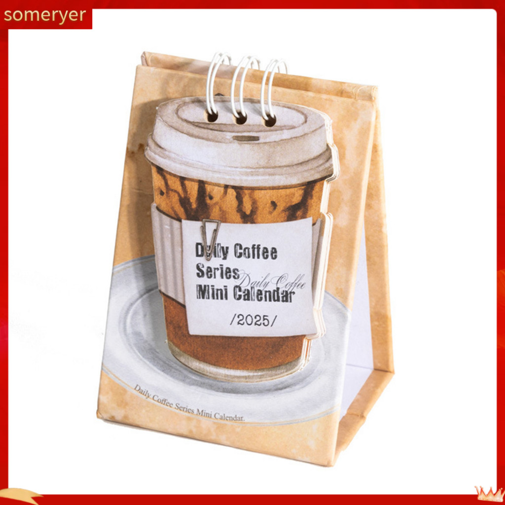 someryer| Cute Coffee Illustrations Calendar 2025 Coffee Desk Calendar ...