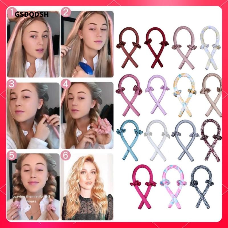 [gsdqdsh] Heatless Curling Rod Headband Wave Silk Ribbon Set Formers ...