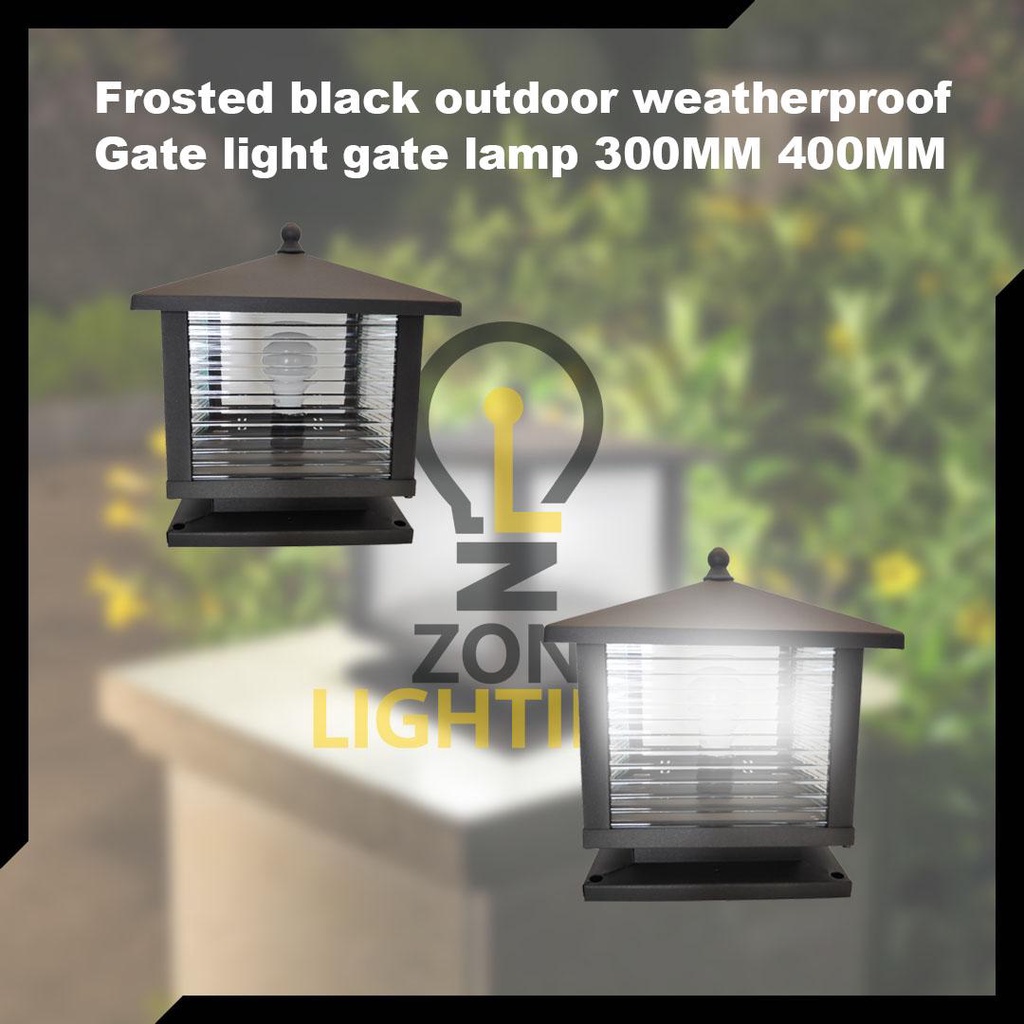 Frosted black outdoor weatherproof pillar lamp gate light gate lamp ...