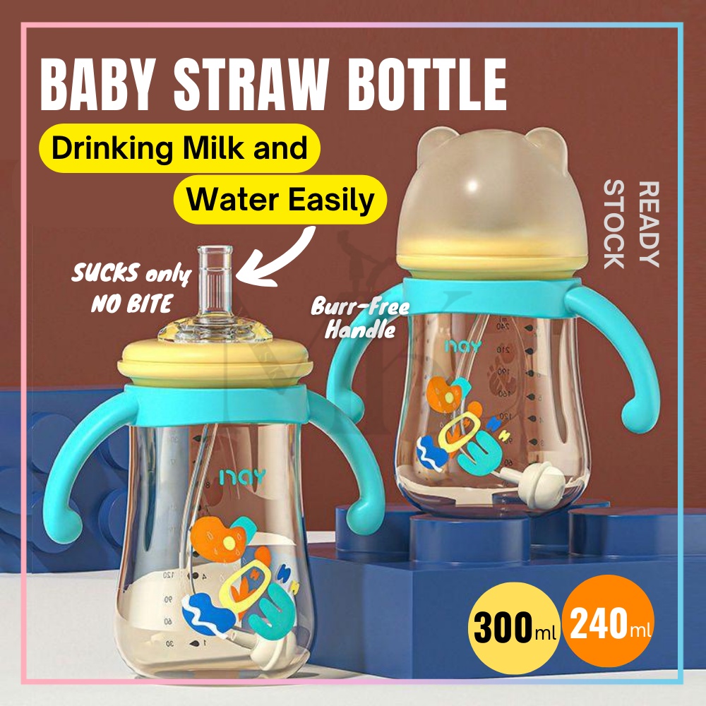 Mum's K NAY Baby BPA-Free PP Feeding Bottle Wide Neck 3-stage (3m+ to 12m+) | Capacity 240ml ...