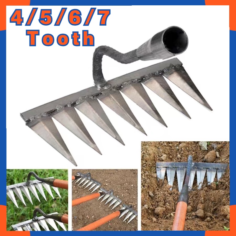 Weeding Rake Steel Cangkul Rumput Tajak Bergigi Gardening Hoe Farm Tool ...