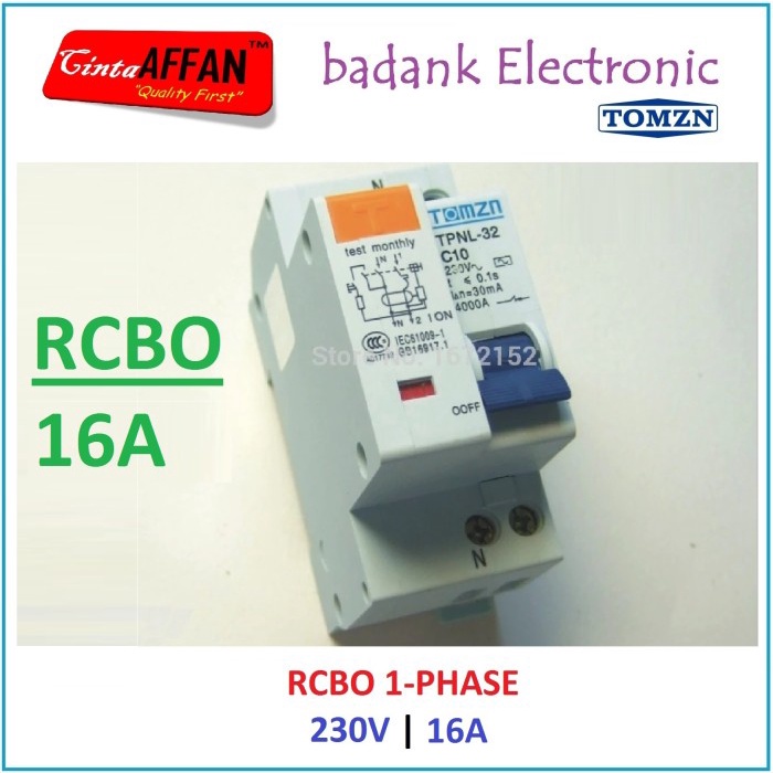 Rcbo AC C16 16A 230V 1P+N Residual Current Operated Circuit Breaker ...