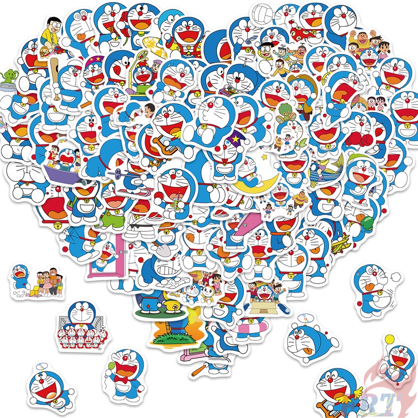 100Pcs/Set Doraemon Stickers DIY Fashion Waterproof Doodle Decals ...