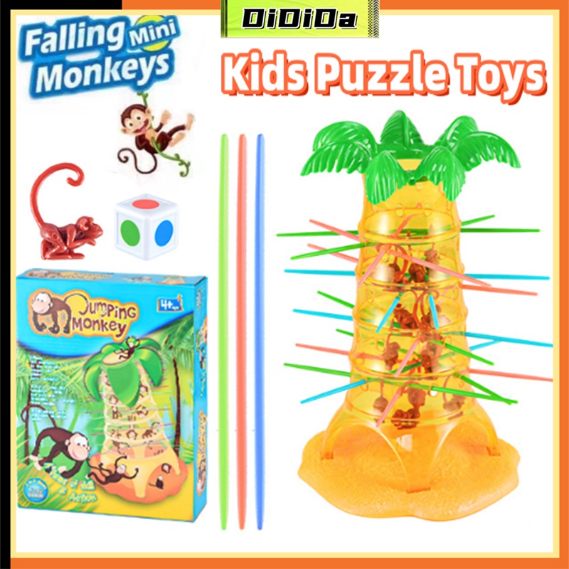 Ready Stock Kids Puzzle Toys Monkey Climbing Tree Falling Monkey ...