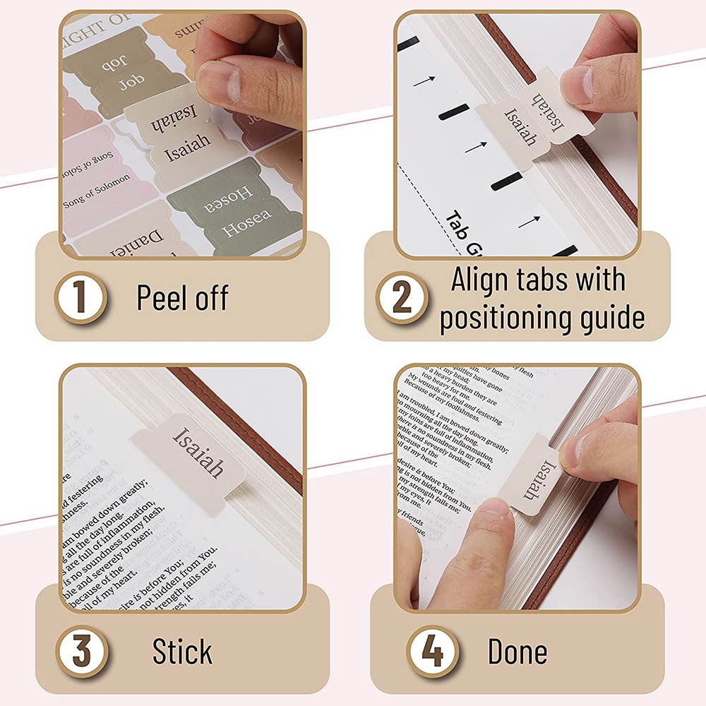 5 Sheet Bible Index Label Sticker Bookmark Stickers Writable Removable ...
