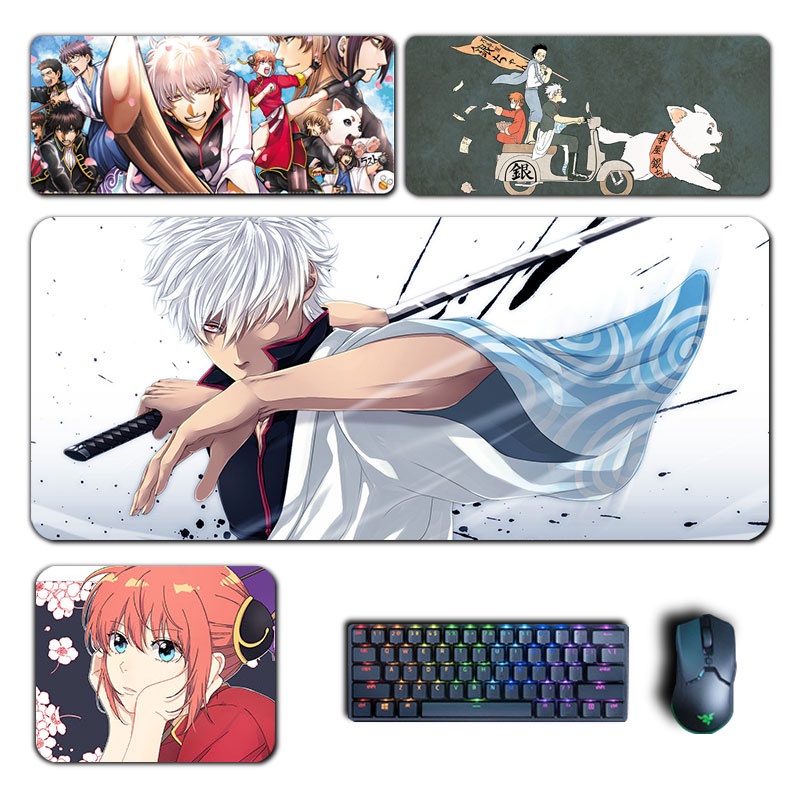 Anime Gintama Large Mouse Pads Sakata Gintoki Kagura Toushirou Mousepad ...