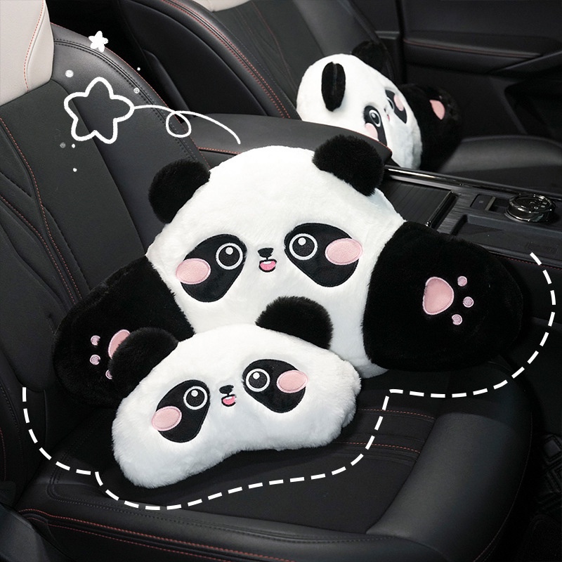 NEW Universal Car Seat Cushion Pad Cute Cartoon Panda Front Rear Seat ...