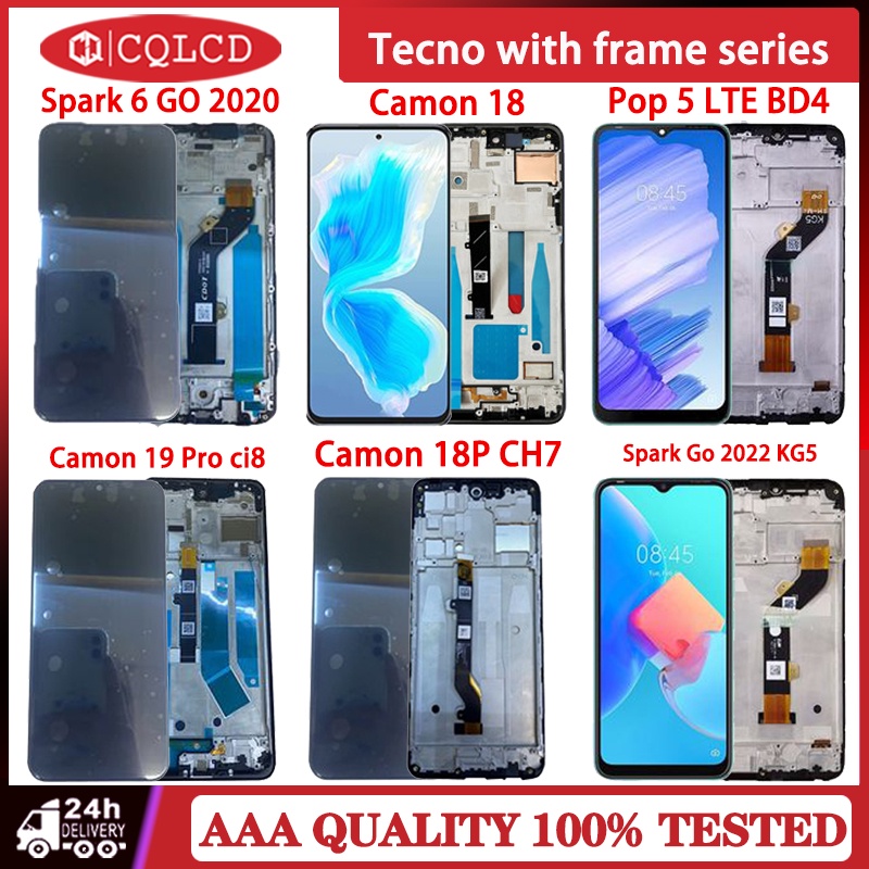 For Tecno Spark 6 GO 2020 LCD Camon 18 Pop 5 LTE BD4 LCD Camon 19 Pro ci8 Camon 18P CH7 Spark GO ...