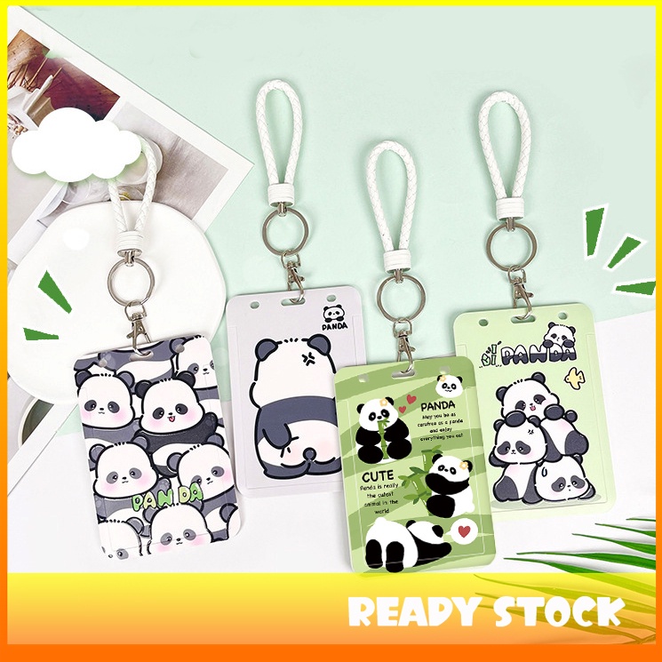 Large Size Card Holder 13x8.8cm Short Rope Cartoon panda Name Tag ...