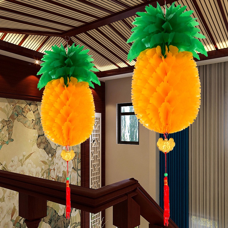 Spring Festival Little Red Lantern Cute Pineapple-shaped Lanterns Happy ...