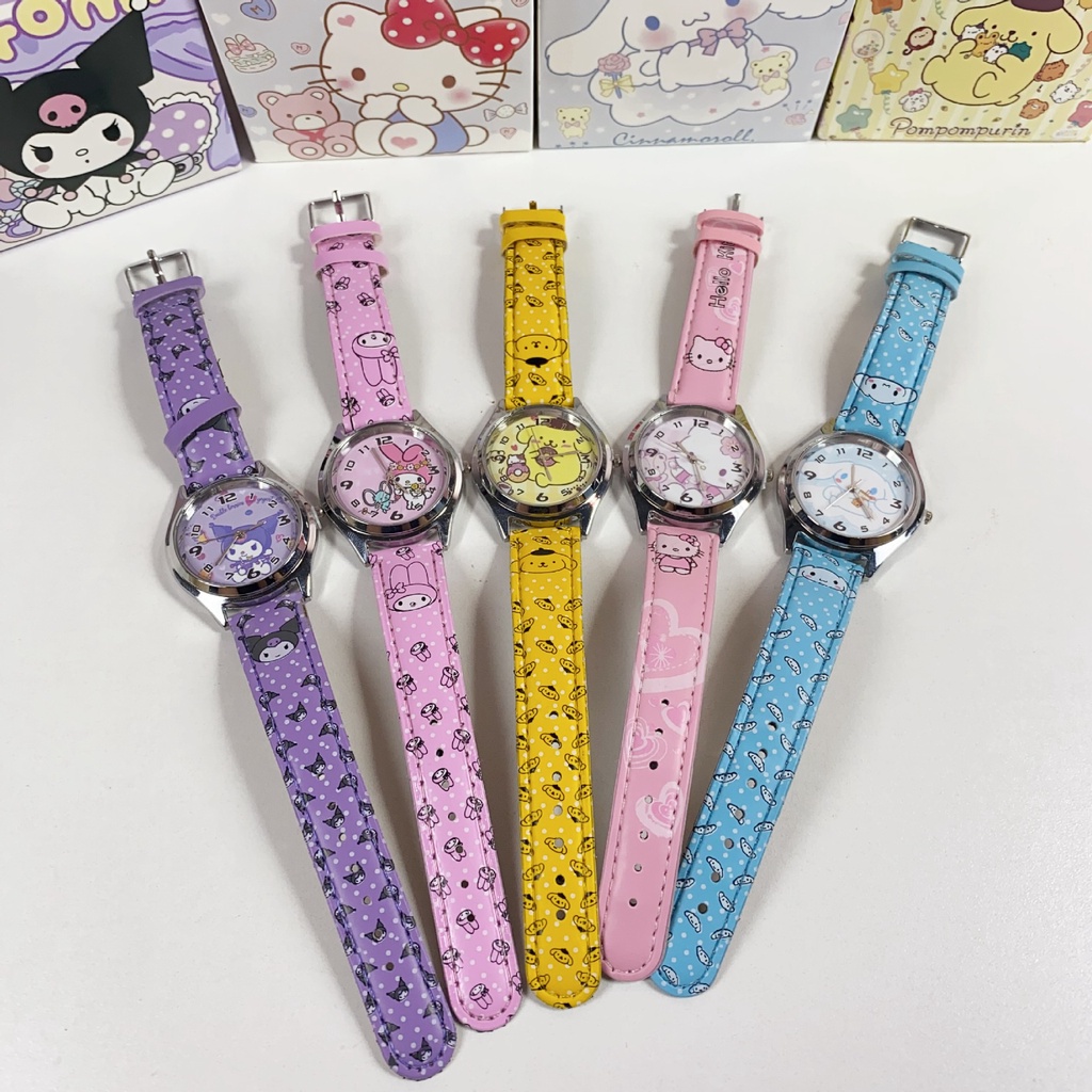 Cartoon children electronic watch Cute Kuromi quartz watch Cinnamoroll ...