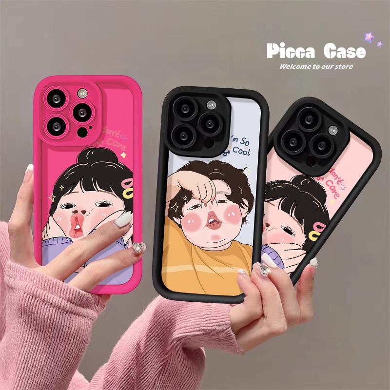 Funny Fat Pinch Face Chubby Cute Girl Boy Case Compatible for IPhone 15 ...
