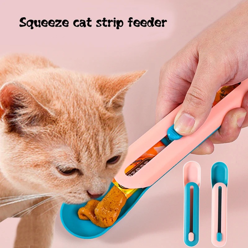 Cat Feeder Treats Spoon Treats Strip Lickable Squeeze Spoon Pet Liquid ...