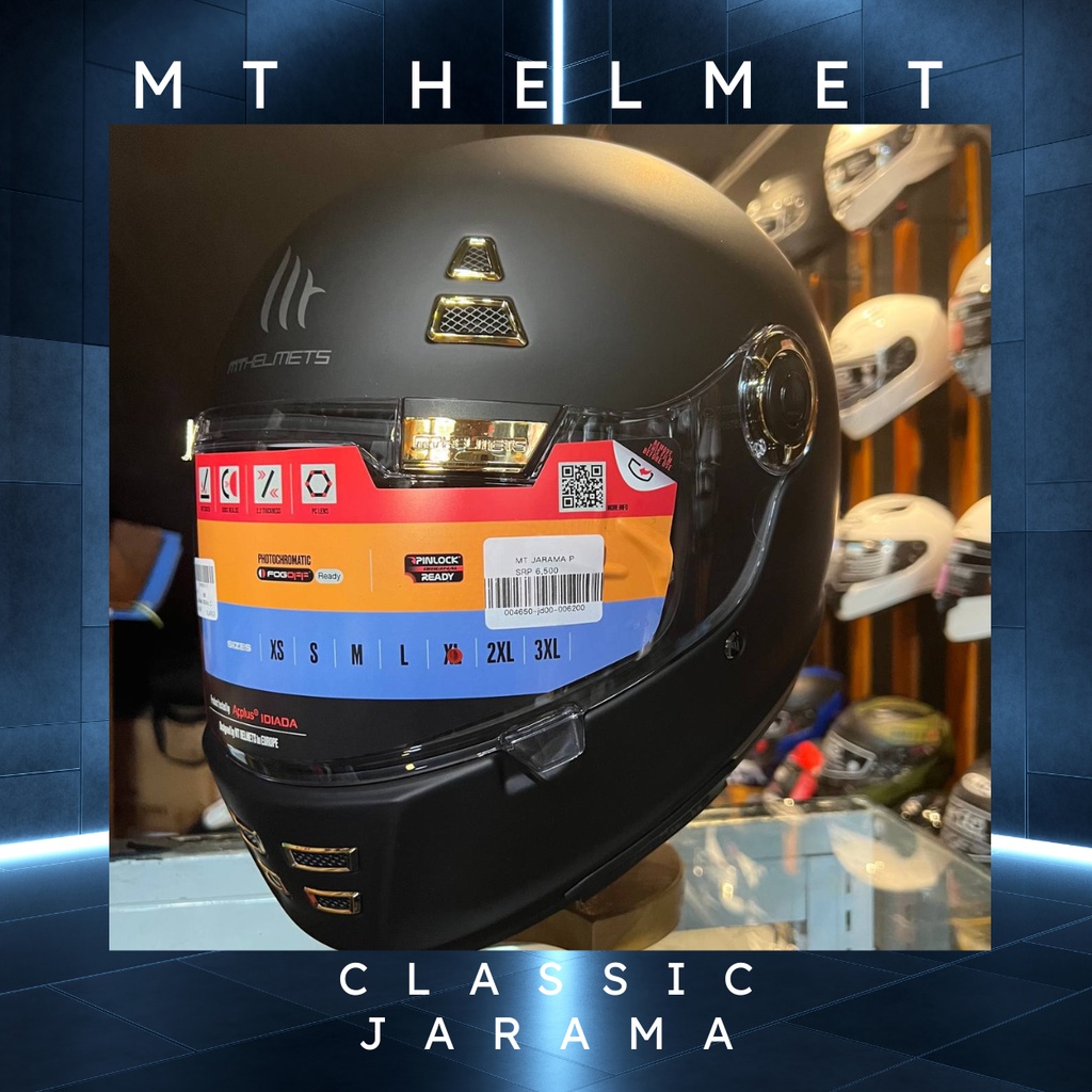 MT Jarama 3000m C Solid A1 Matte Black fullaface helmet | Shopee Malaysia