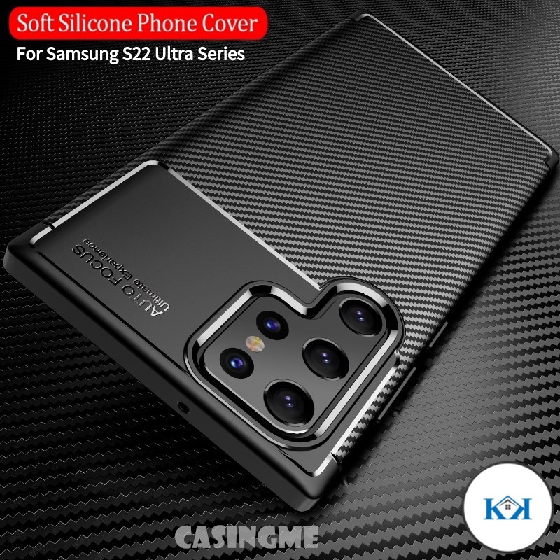 KK Carbon Fiber Case For Samsung Galaxy S22Ultra S22 S21FE S22Plus S22+ S 22 21 20 S21 S20 FE ...