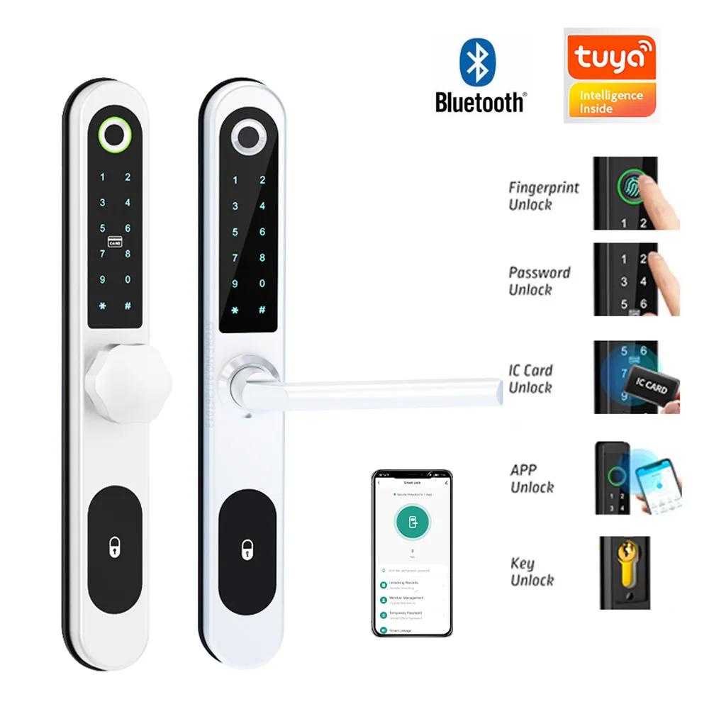 TUYA Fingerprint Door Lock APP Remote Password IC Card Code Sliding ...