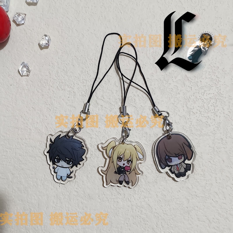 DEATH NOTE Acrylic Pendant Mobile Phone Chain Yagami Light L Lawliet ...
