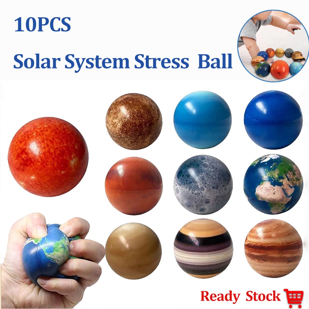 10PCS Solar System Stress Squeeze Ball Solar System Sponge Ball Kid ...