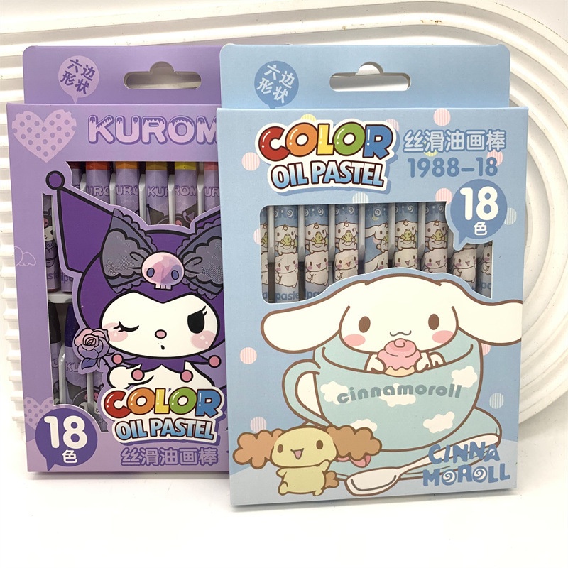 18-color crayon set, cute Kulomi jade cinnamon dog oil painting stick ...